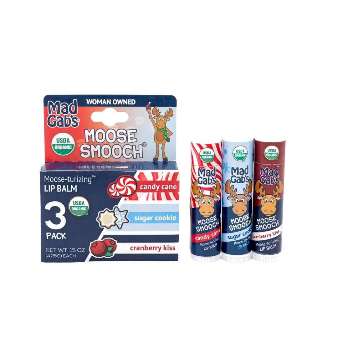 Mad Gab's Natural Moose Smooch Holiday Lip Balm Assorted Packs – Mad ...
